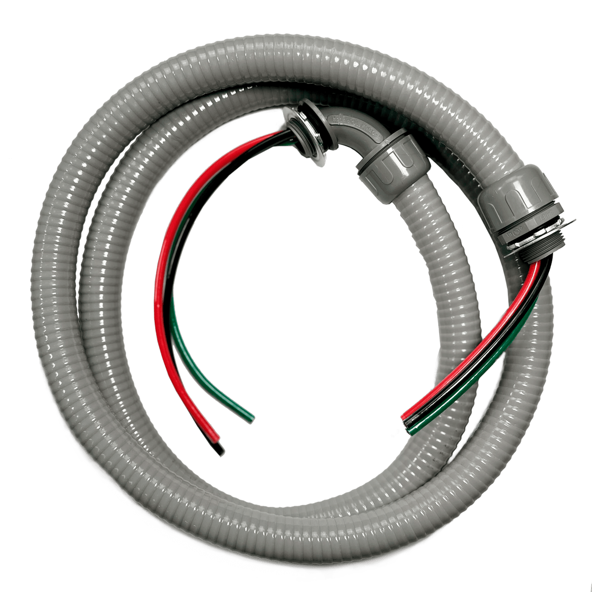 1/2 inch x 6 ft Liquid-tight Flexible Electrical Whip with 3- #10 AWG ...